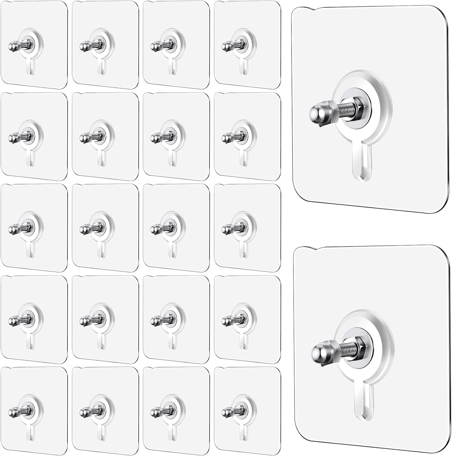 Adhesive Wall Mount Screw Hooks for Hanging Without Drilling – TurtleCart®️
